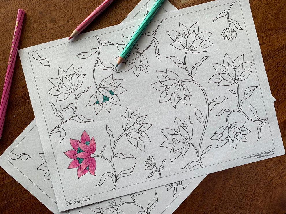 Dahlia Colouring Sheet – The Artsychoke